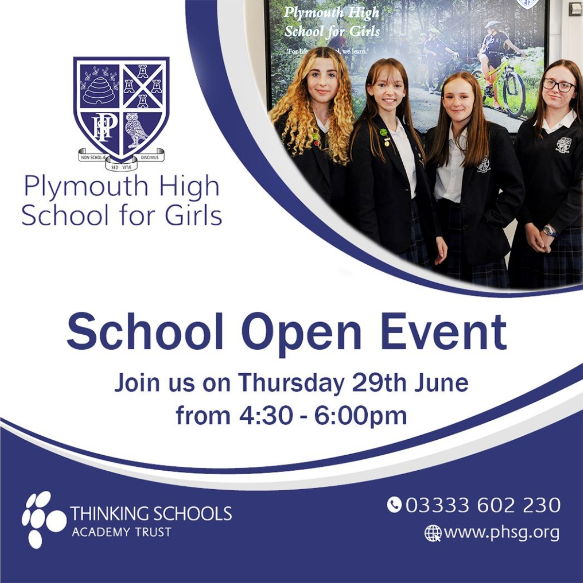 Plymouth High School for Girls - PHSG Open Event - Thursday 29th June 2023